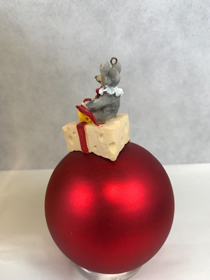 Muffy Vander Bear MUFFY MOUSE Red Satin Glass Ball Ornament Collectible ...