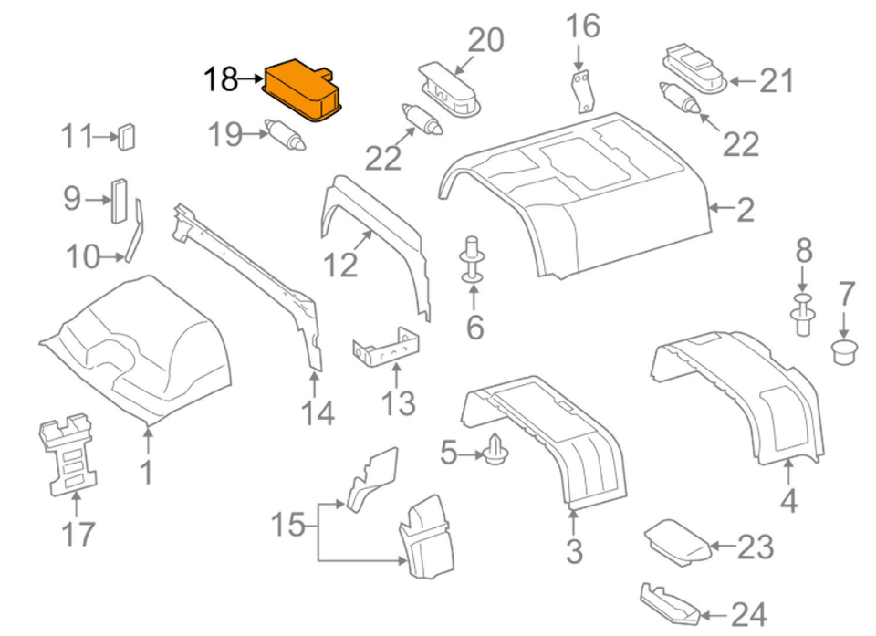 Genuine Mercedes Sprinter 2500 3500 Interior Map Light Reading Lamp ...
