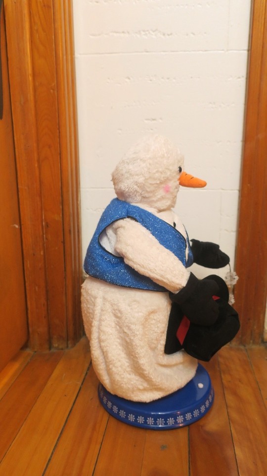 Gemmy Rare 2003 French Spinning Snowflake Swinging Snowman - Working ...