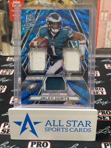 2024 Panini Spectra NFL Jalen Hurts Triple Threats Blue Relic Patch /60 ...