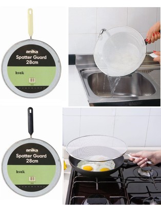 SPLATTER SPATTER GUARD FRYING POTS CHIP PAN FAT GREASE SCREEN COVER ...