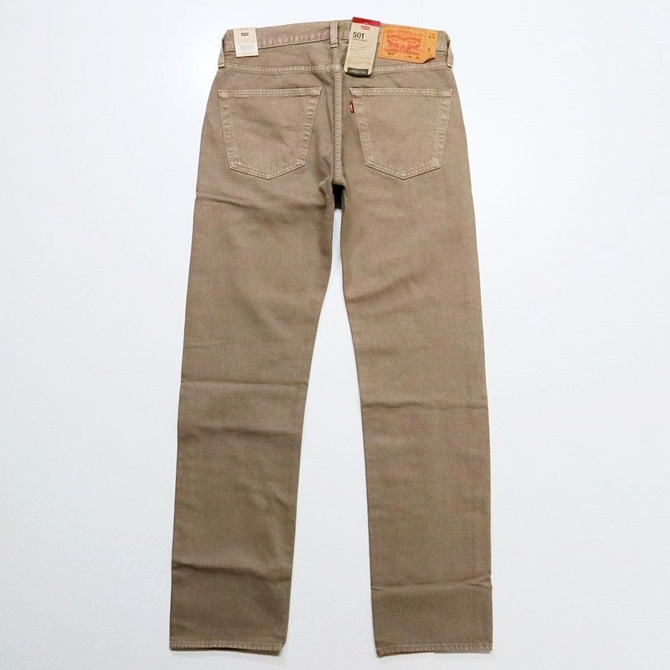Levis 501 Jeans New Mens Original Button Fly Color Beige 005013400 | eBay