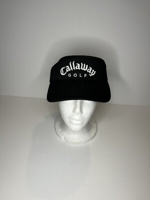 Callaway Golf Visor Cap Hat Mens Black One Size Embroidered Logo Curve ...