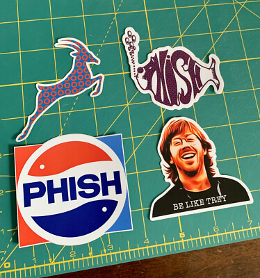 Phish Fishman Donut Trey Antelope 4-Pack Premium Vinyl Sticker Decal ...
