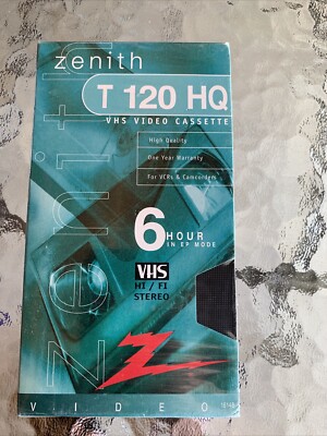 NEW Zenith T 120 HQ Blank VHS VCR tapes video cassette 6 hour new old ...