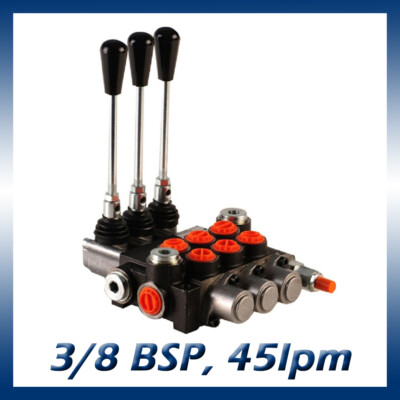 3 Bank Hydraulic Monoblock Lever Spool Valve, D/Act, 1/2 / 3/8 BSP ...