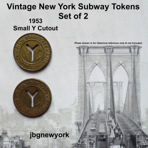 1953 New York City Subway Token, Set of 2, Vintage New York City, #58a ...