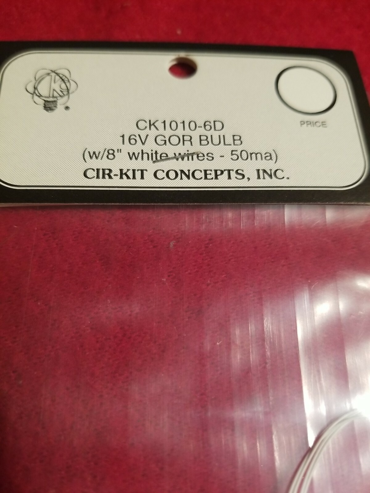 Cir-Kit CK1010-6D Mini Dollhouse Lighting 16V GOR Bulb 8" wht Wire ...