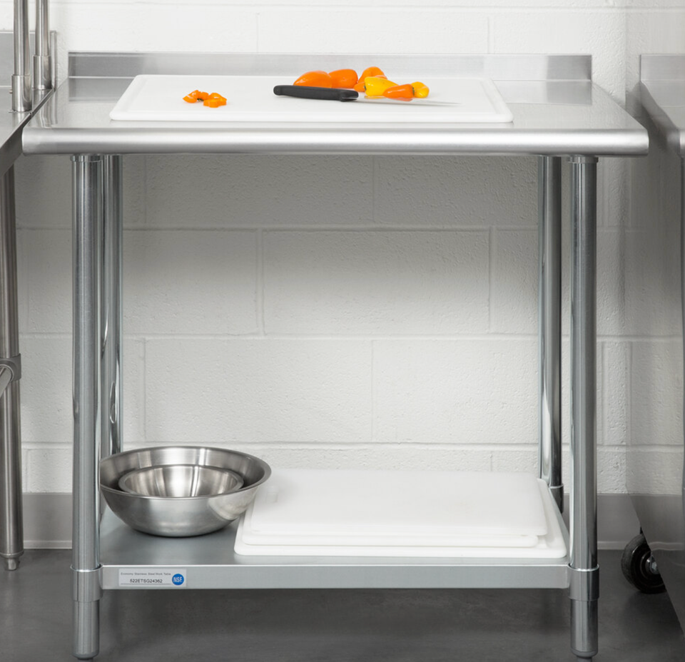 Stainless Steel Kitchen Island Prep Table 2 Tier Storage Pro ...