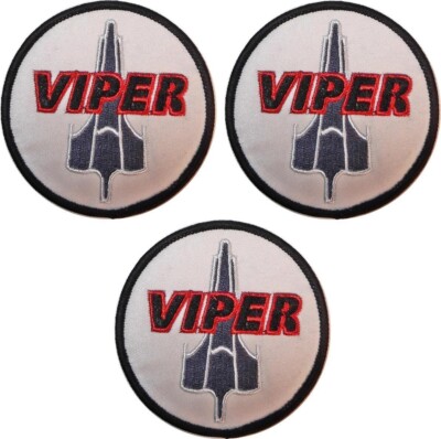 Battlestar Galactica BSG Viper Logo 3" Wide Embroidered Set of 3 ...