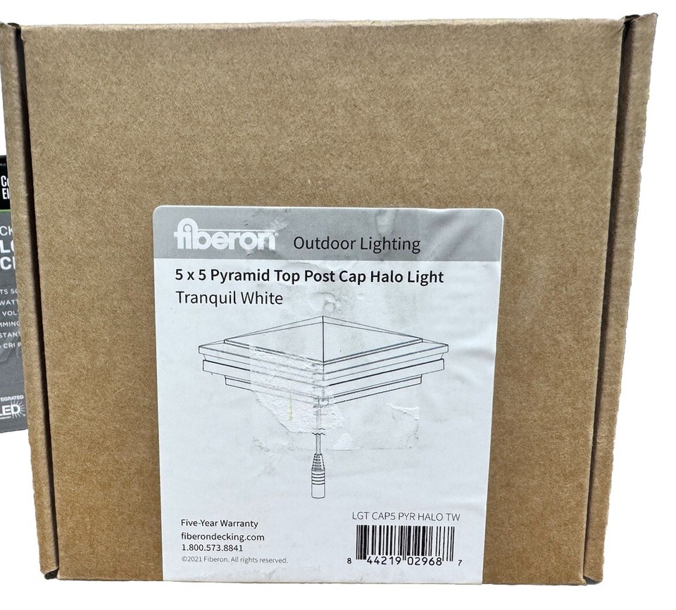 Fiberon 5 in. x 5 in. Tranquil White Integrated LED Fits Post Sleeve ...