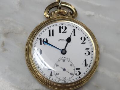 Vintage Orvin Gold Filled Open Face Pocket Watch Size 16s ~ 17j~ 13 ...