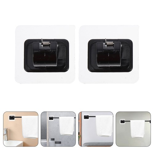 2 Pcs Drapery Rod Bracket Supporting Adhesive Hooks for Curtain Rods ...