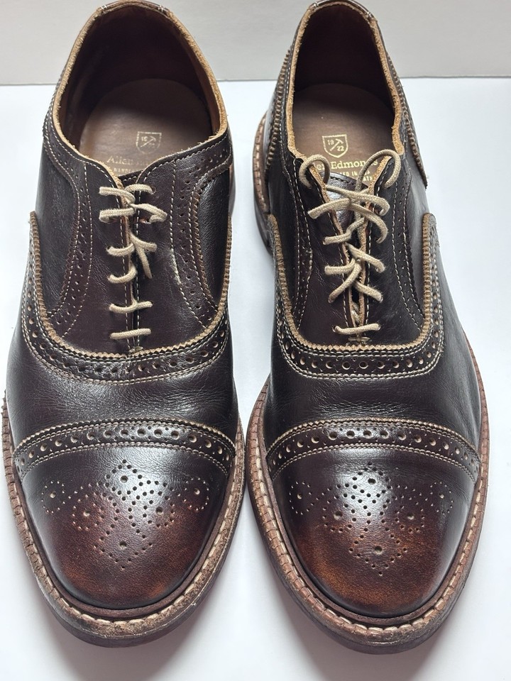 Allen Edmonds Strandmok Brown Leather Cap Toe Oxford Dainite Sole Shoes ...