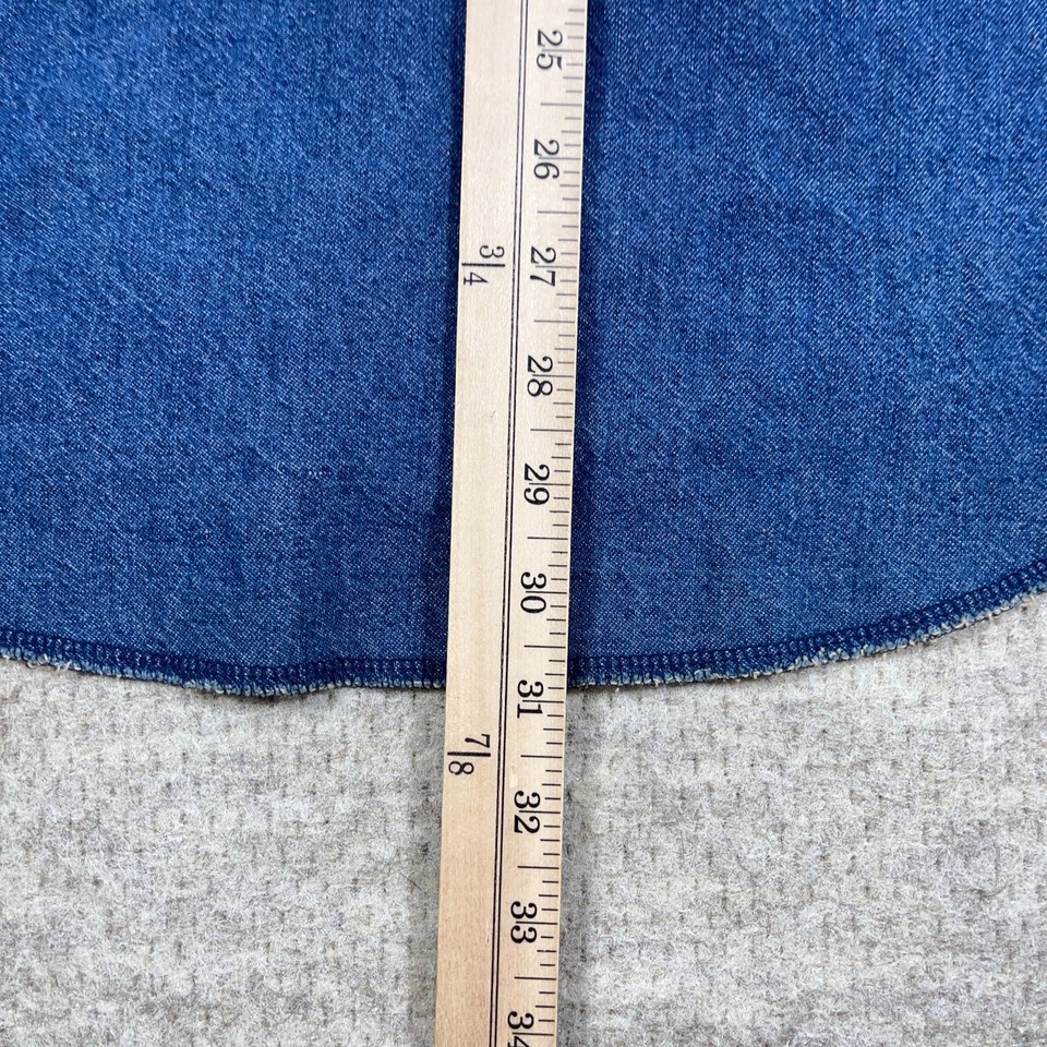 Vintage Wrangler Shirt Men M 15.5 33 Blue Denim Pearl Snap Western Long ...