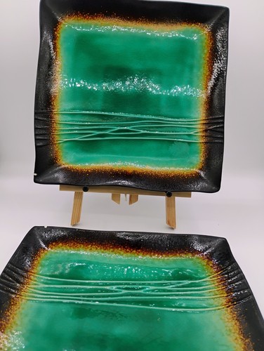 Baum Galaxy Jade Plate 10 1/2” Square Dinner Set Of 2 Both with small ...