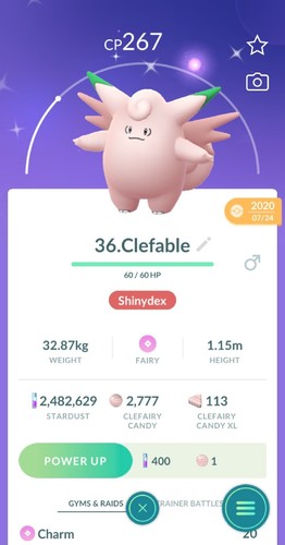 Shiny Clefable Pokemon Trade GO Shiny | eBay