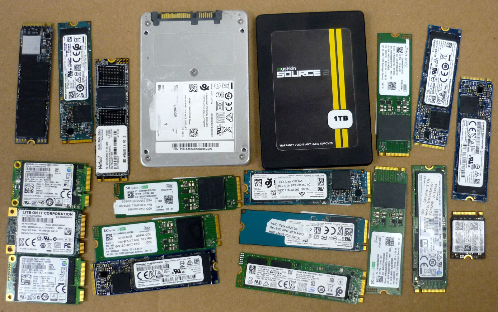 Lot of As-Is Solid State Drives. Workbench Clearance - Technician's ...
