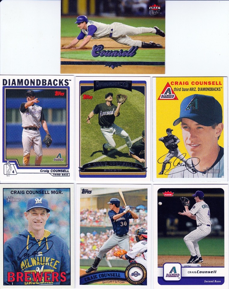 ⚾ 20 different CRAIG COUNSELL cards lot 1998 - 2016 Marlins Rockies ...