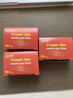 Staples Standard Paper Clips Pack of 3 (300 pcs) 525931 | eBay