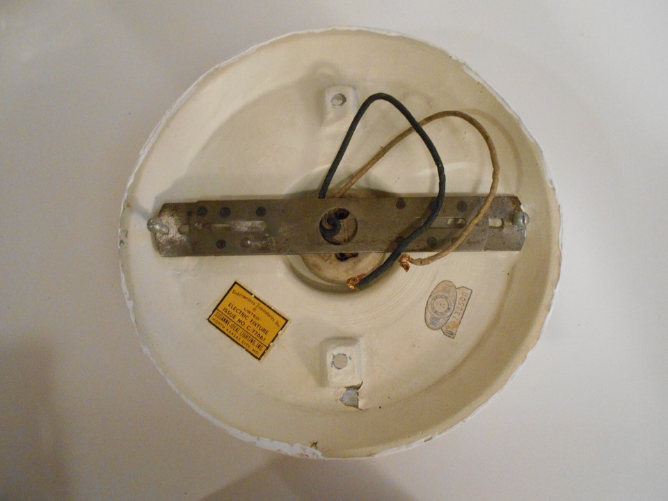 Vintage Porch Lamp Fixture Cast Mid-Century Shields Leaves | eBay