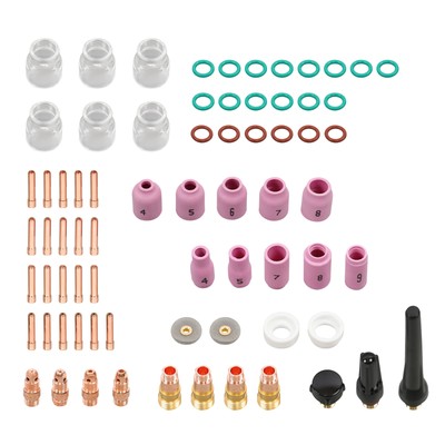 71Pcs TIG Welding Torch Stubby Gas Lens #12 Pyrex Glass Cup Kit For WP ...