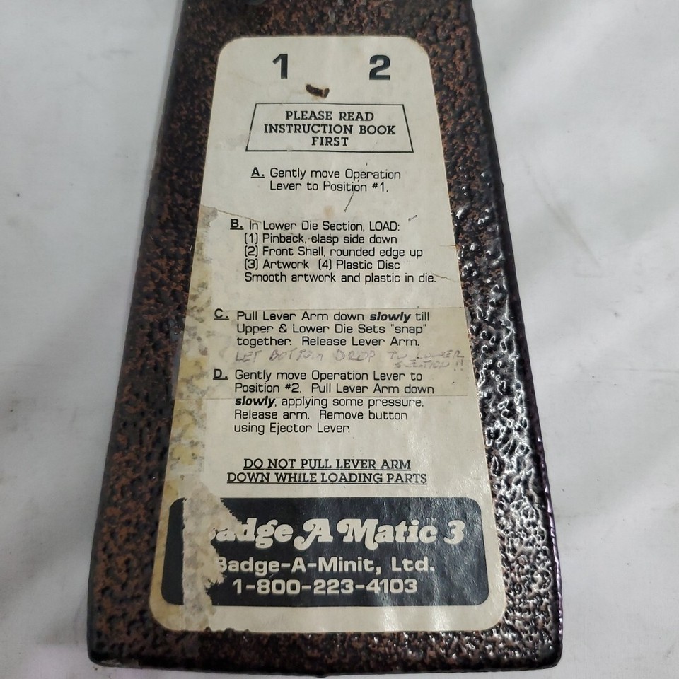 Badge-A-Minit Badge-A-Matic 3 Button Press Maker 2.25" Diameter | eBay