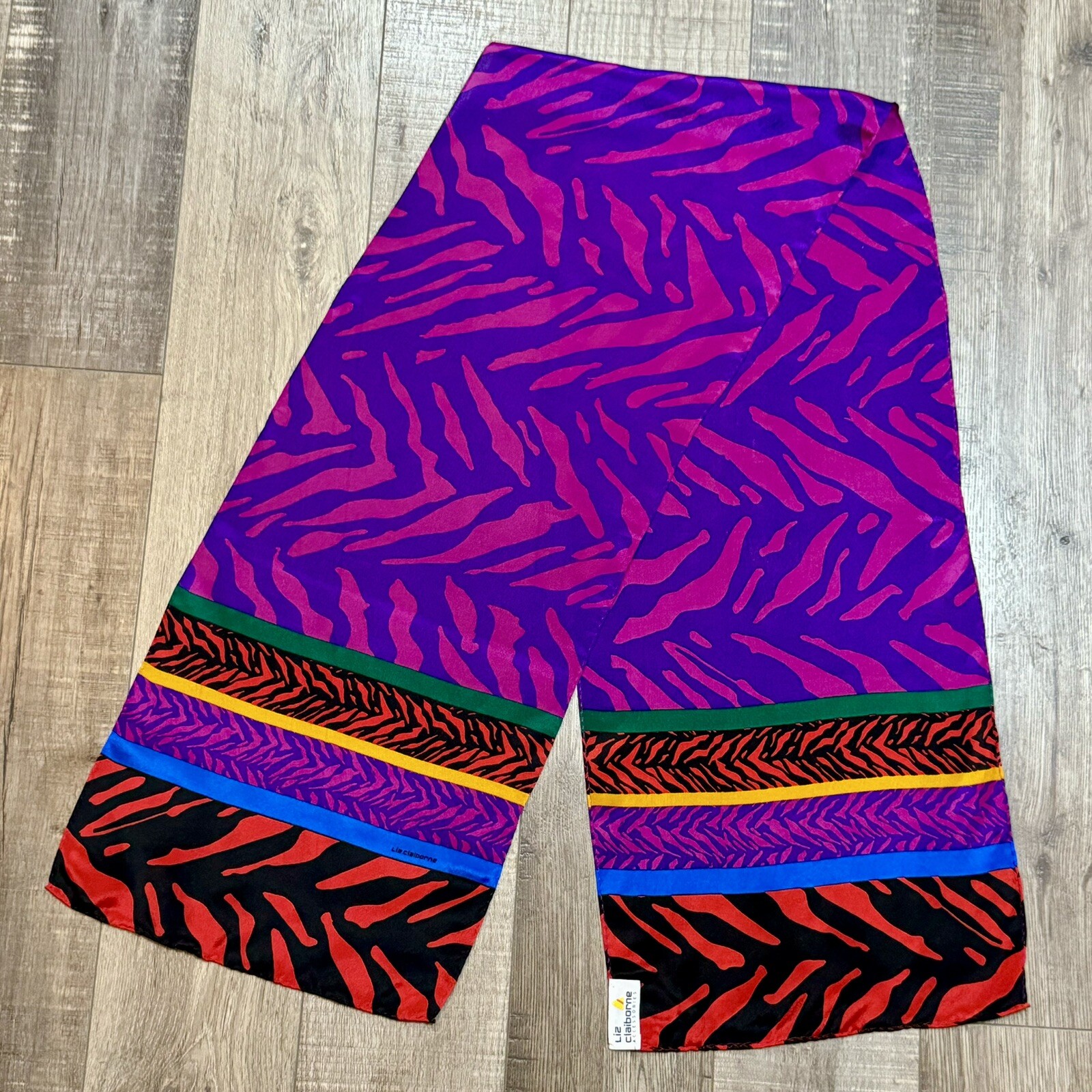 UNIQUE Vintage 80s Liz Claiborne TIGER PATTERN Neon M… - Gem