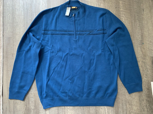 New ZILLI $2500 Blue Cashmere Silk Zip up Sweater Pullover 60 | eBay