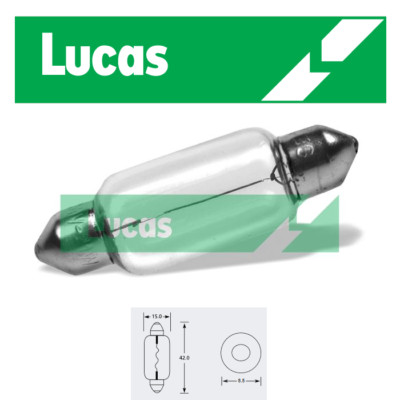 Lucas - 12v 21w SV8.5s - 273 - 15x42mm - Festoon Light Bulb Interior N ...