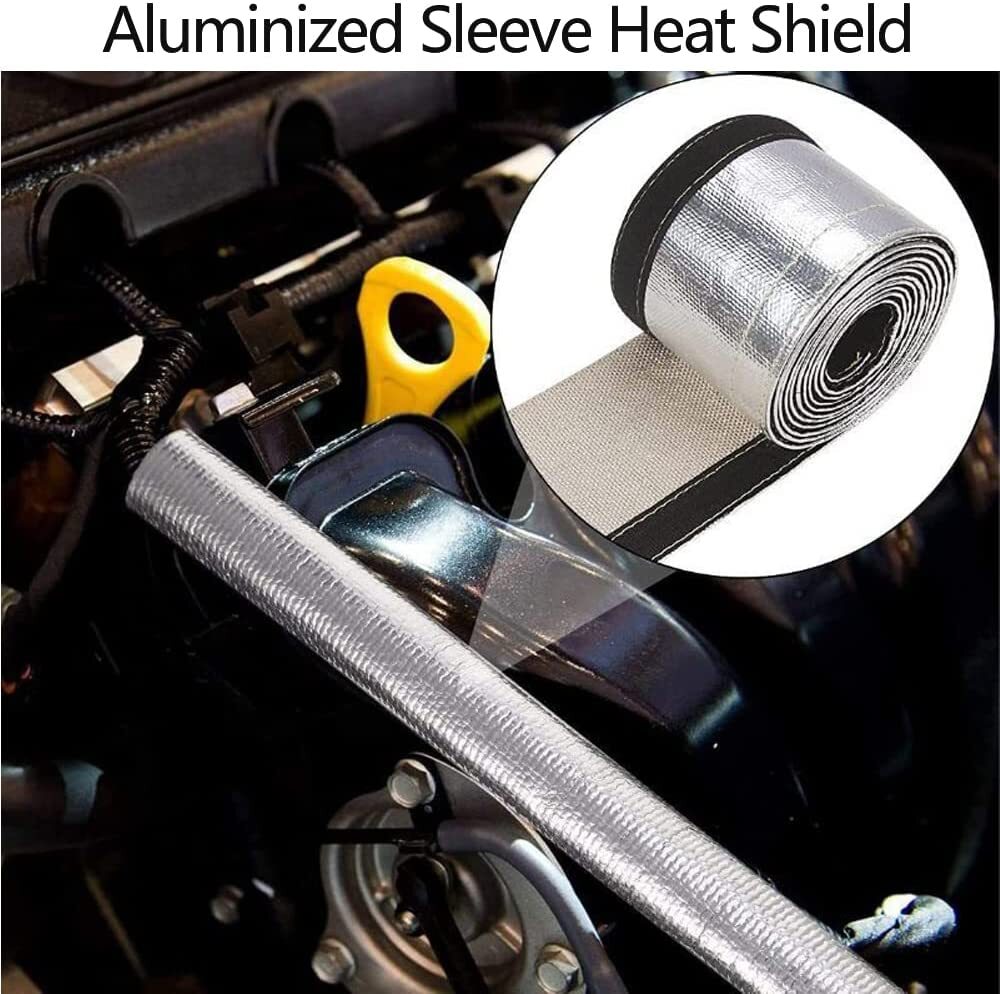3/4"-10FT Car Heat Shroud Aluminized Sleeving Insulated Shield Sleeve ...