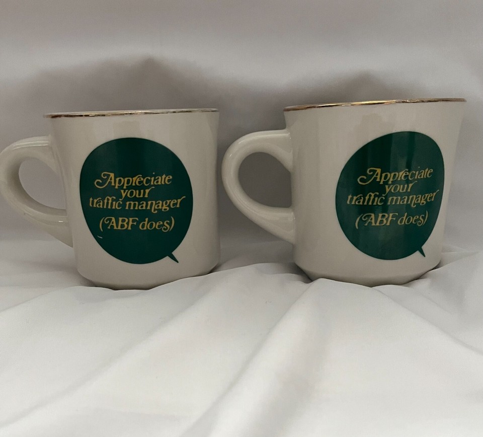 ABF Freight Ceramic Coffee Tea Cup Mug Trucking 18 Wheeler Lot of 2 ...