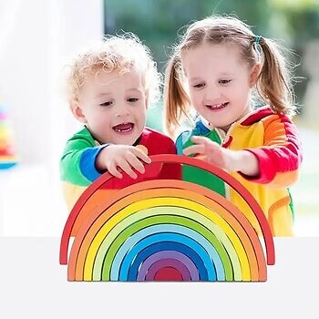 Tooky Toy Co Rainbow Stacker 12pcs 38x19x6cm Mens Other | eBay