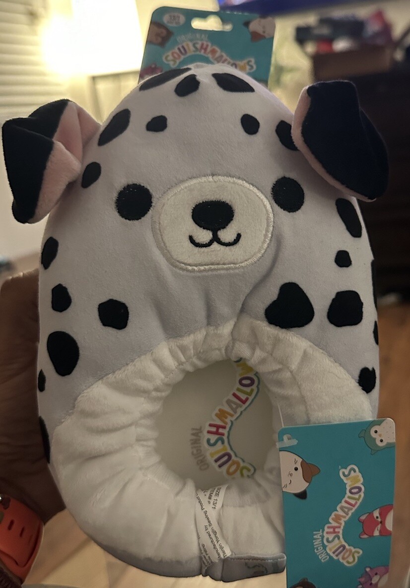 Squishmallows Dustin The Dalmation Dog Slippers, Kids Size 11/12-13/1 ...