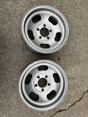 Pair 14X6 Fenton Gyro Slot Mag Racing Wheels Unilug 5 X 4.5 4.75 GM ...