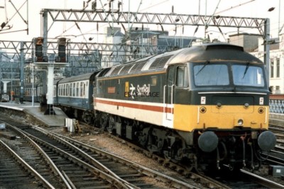 PHOTO CLASS 47 LOCO NO 47492 SCOT RAIL LIVERY AT GLASGOW CENTRAL 1988 ...