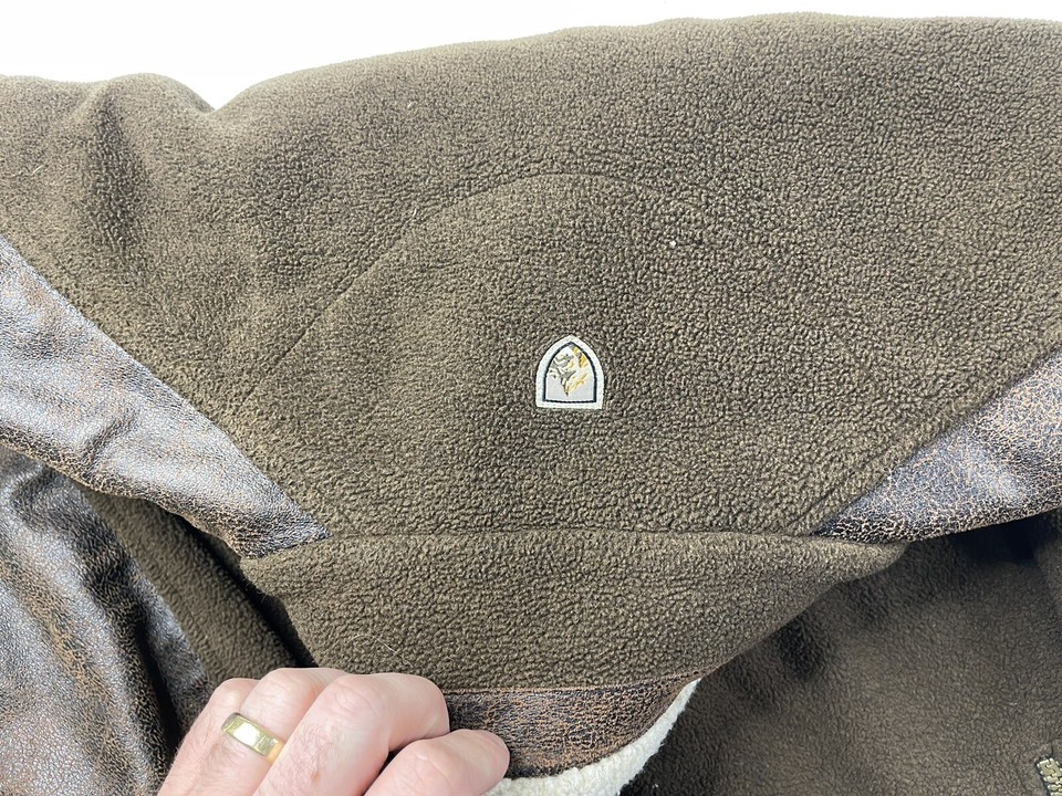 Kuhl Mens Large Brown Alpenwurx Faux Leather Full Zip Fleece Jacket ...