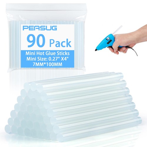 90 PCS Mini Hot Glue Sticks Bulk, Clear Glue Gun Sticks for Metal, Wood ...