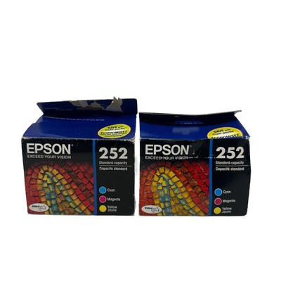 (2 Pack) Epson 252 (T252520) TriColor Ink Cartridge Exp. 01/2020 Or ...