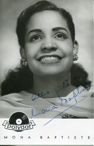 Mona Baptiste Autograph Signed Photo Trinidad Born Actress Singer ...