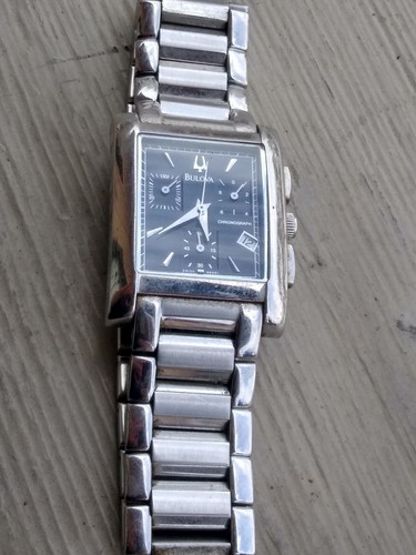Men's Bulova Quartz A2 Swiss 30m H2O Orig. Stain. CHRONOGRAPH Watch ...