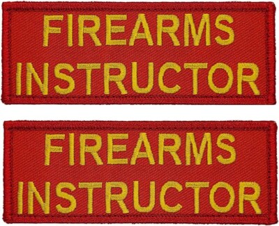FIREARMS INSTRUCTOR EMBROIDERED TACTICAL PATCH | 2PC HOOK BACKING 4"x 1 ...
