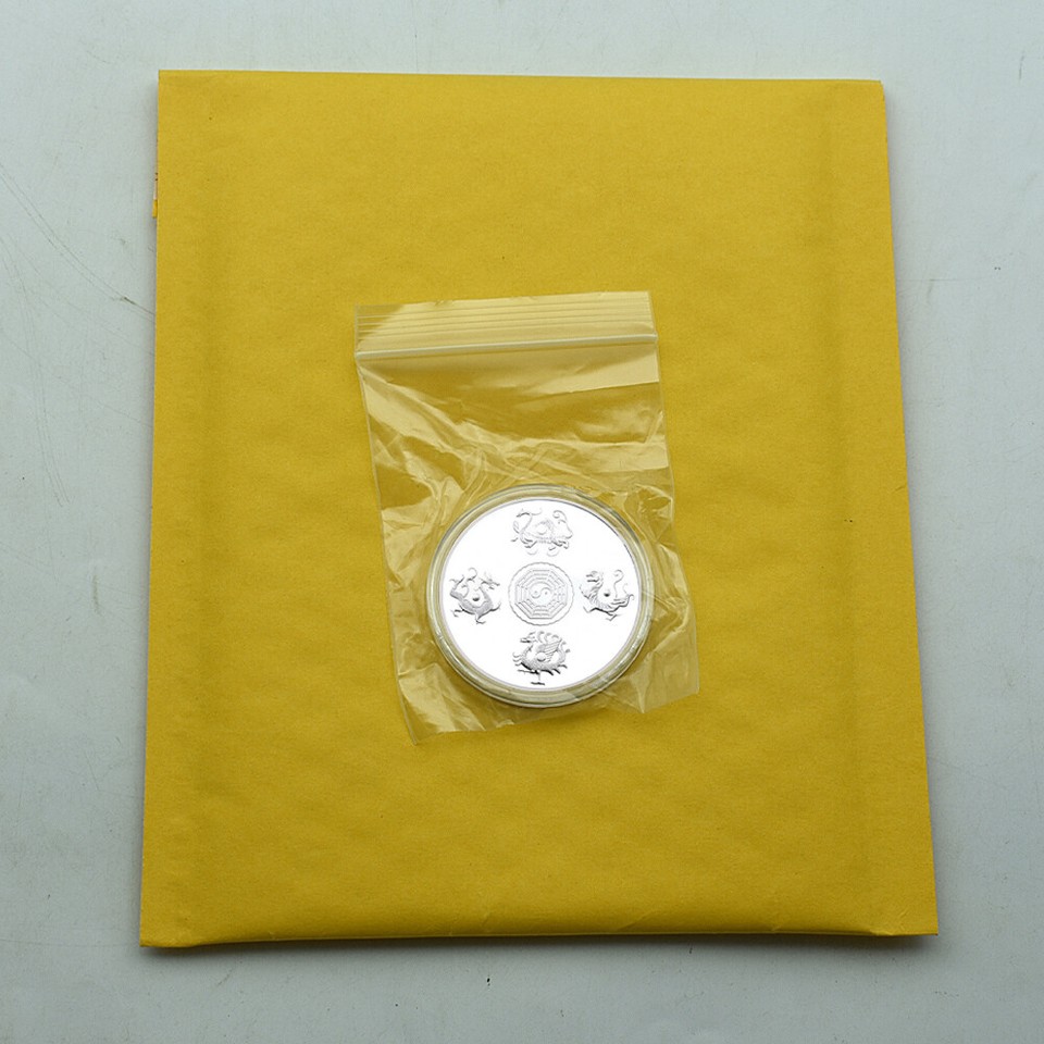 Ancient Divine Beast White Tiger Silver Plated Challenge Coin Chinese ...