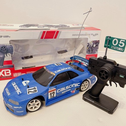 CALSONIC NISSAN SKYLINE GT-R R34 RC CAR Remote Control Set 1:10 Good ...