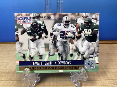 1991 Pro Set Emmitt Smith Offensive ROOKIE OF THE YEAR Card #1 Dallas ...
