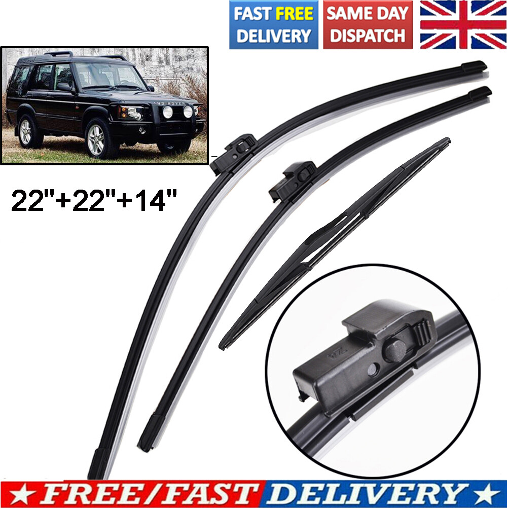 Wiper Blade Set Front & Rear Windscreen For Land Rover Discovery 2 TD5 ...