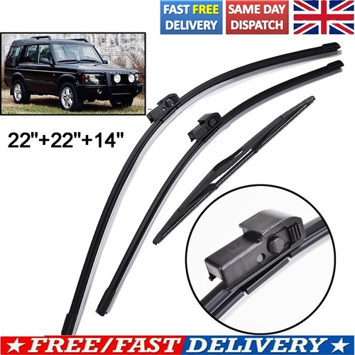 Wiper Blade Set Front & Rear Windscreen For Land Rover Discovery 2 TD5 ...