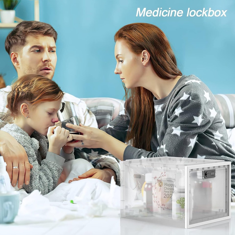 Medicine Storage Box with Lock Lockable Box For Food Refrigerator ...