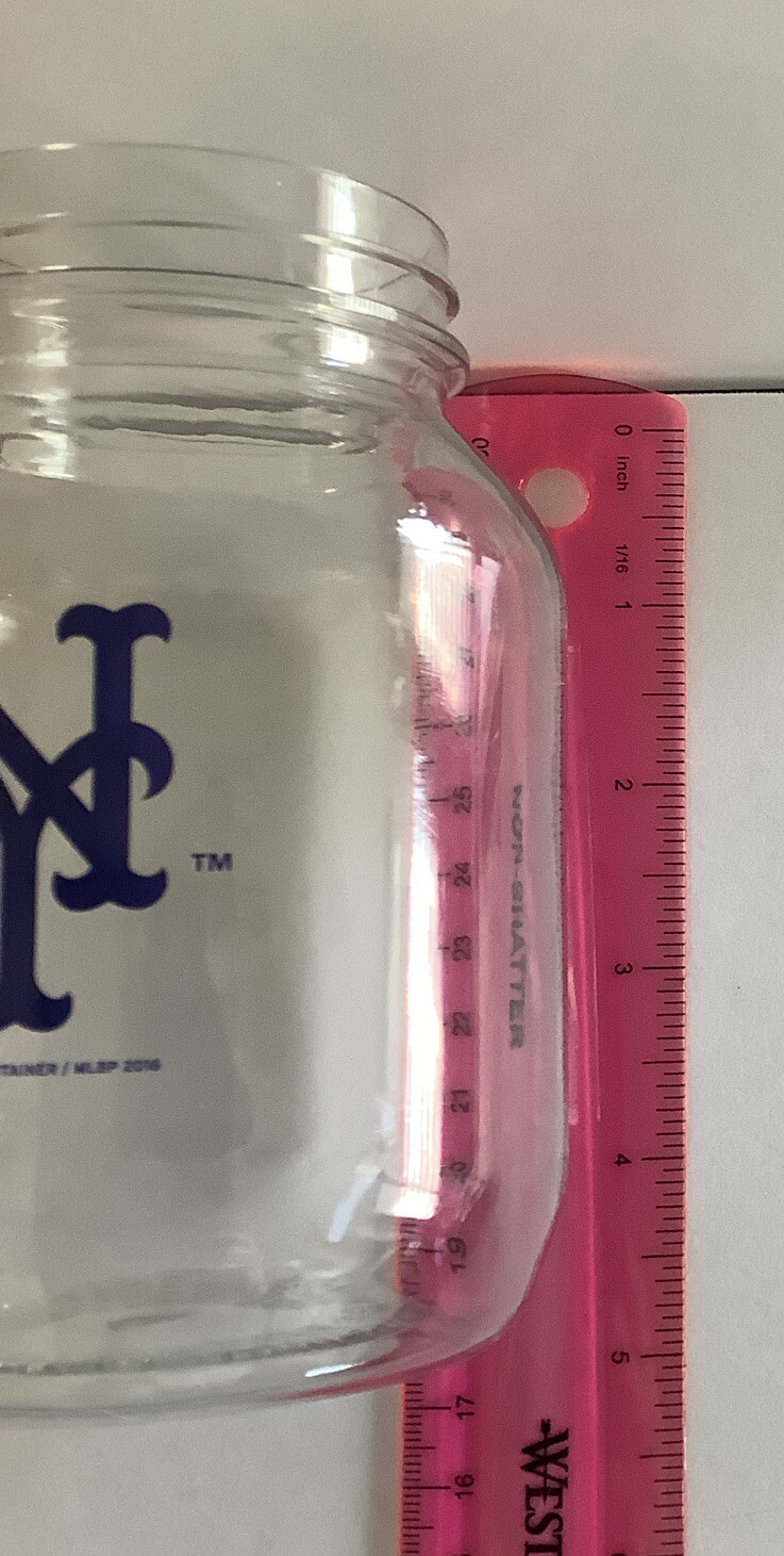 New York Mets Mason Jar Cups-Churchill Container 2016 (2) Plastic Cups ...