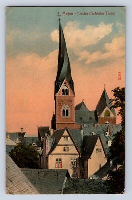 VINTAGE MAYEN KITCHE SCHIEFER TURM, CHURCH STREET VIEW POSTCARD EU | eBay